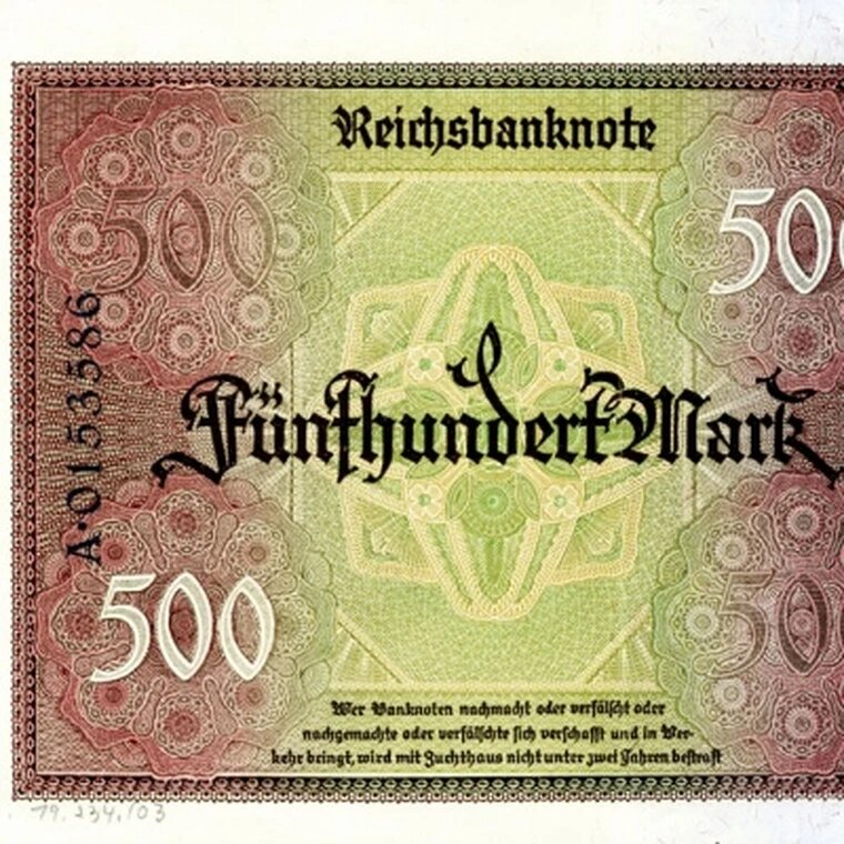 500 марок 1922 года Берлин, сувенирная копия рейхсбанкноты, банкноты и купюры редкие коллекционные