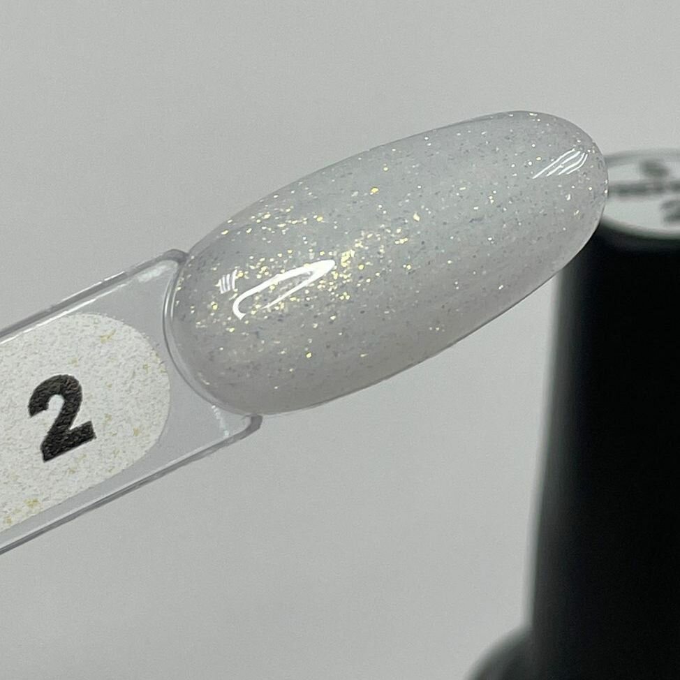 Y.ME Молочная база French Rubber Base 02S (с золотым шиммером), 30 мл, для гель-лака, каучуковая цветная база для ногтей, базовое покрытие для маникюра и педикюра