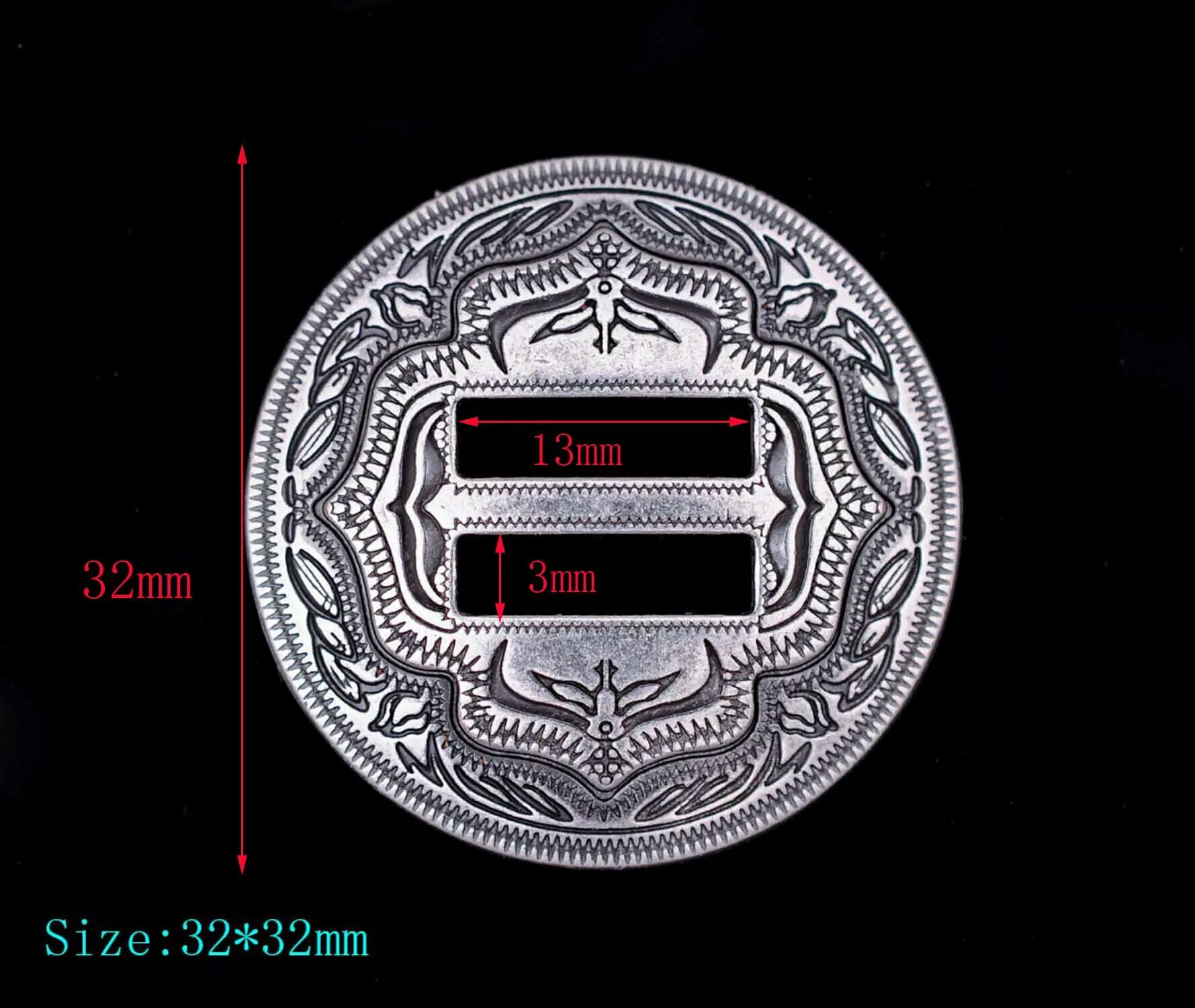 Металлические кончо пряжки для ремней DHY HeartCraft 5 шт. Antique silver