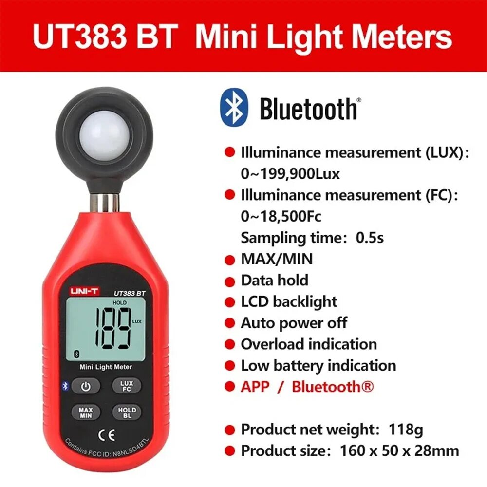 UNI-T UT383BT Мини-измеритель света Bluetooth