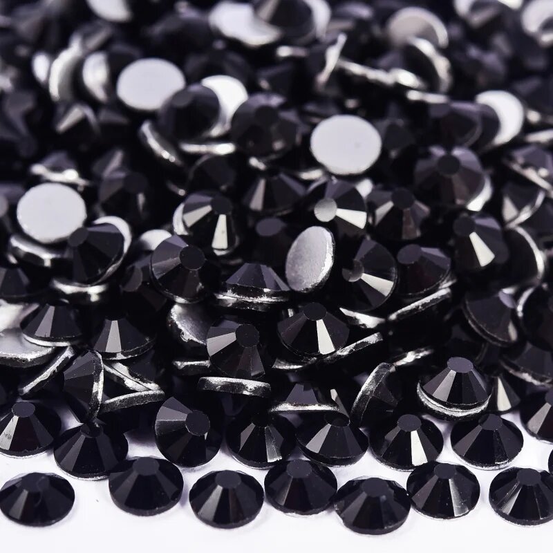 Стразы OLeeya Black Series SS6-SS30 для ногтей Черный, SS8---1440Pcs, Jet black