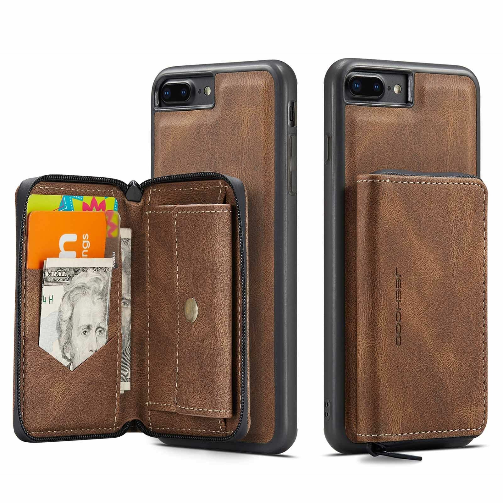 JEEHOOD Тонкий кожаный чехол для Apple iPhone7 Plus / iPhone 8 Plus( айфон 7 плюс и айфон 8 плюс), защитный чехол для телефона, съемный чехол-кошелек с карманом