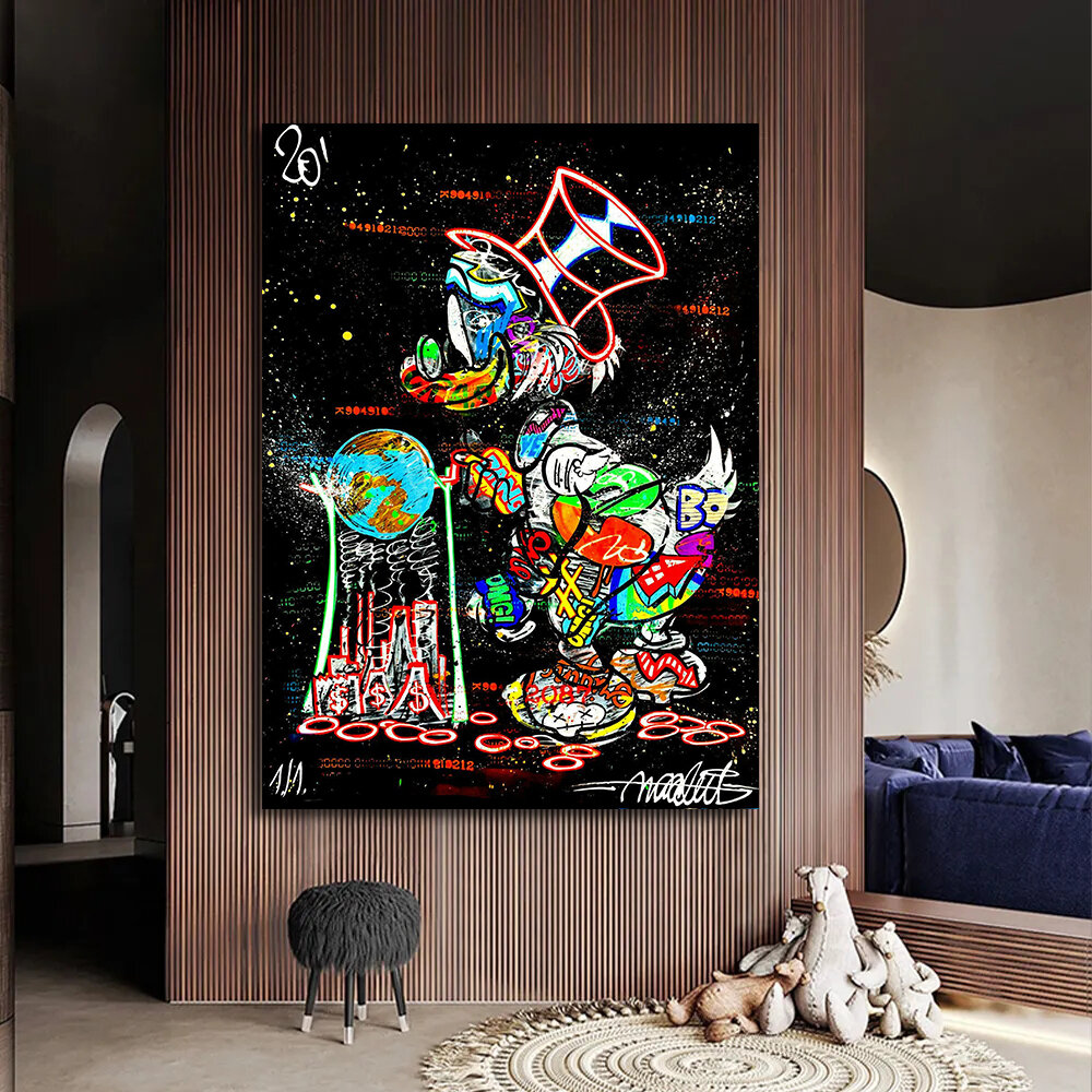 Scrooge McDuck / Скрудж Макдак , картина деньги, мотивация постер, из коллекции "Офисные картины", 40х60 см.