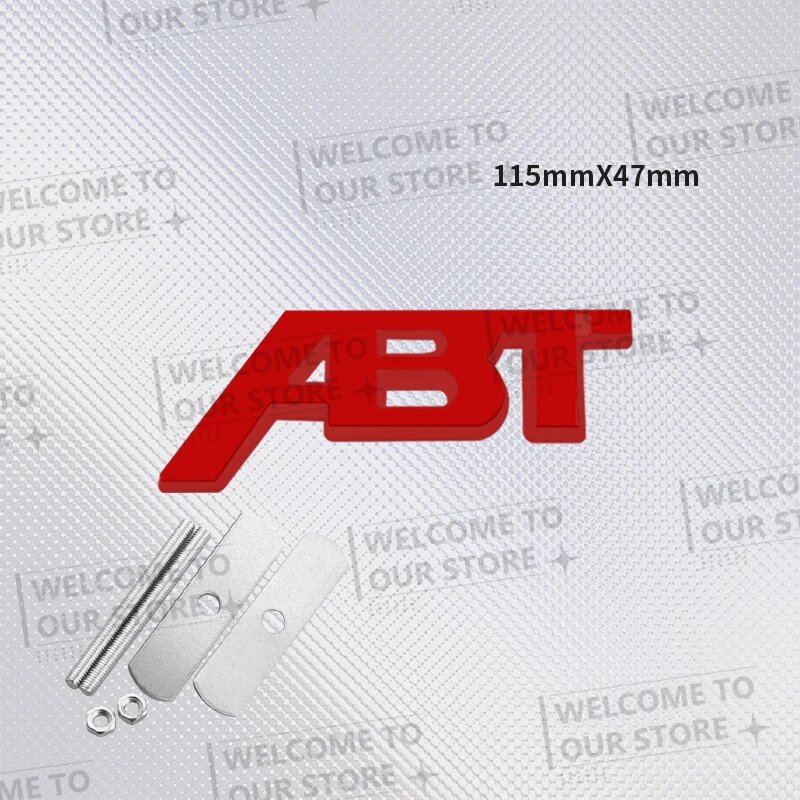 Автомобильная наклейка ABT решетка 3D металлический логотип значок наклейка задний багажник эмблема для Golf MK3 MK4 MK5 MK6 MK7 RS A4 A6 A5 Q5 115x47mm Grille