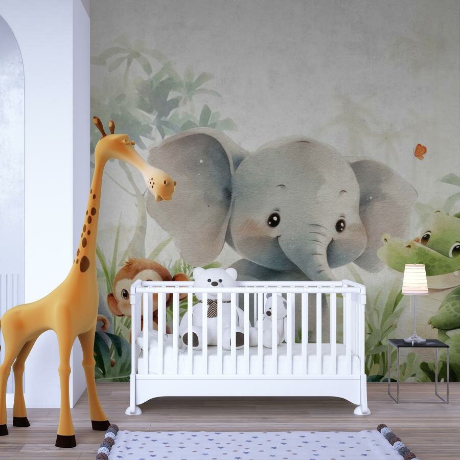 Фотообои Слоник 12-1774-S-Флок 270 x 200 см (ВхШ) Бесшовные, флизелиновые, влагостойкие обои