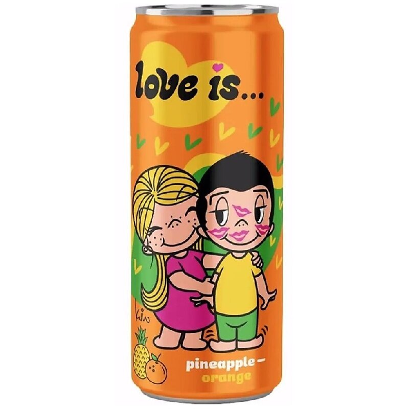 Напиток LOVE IS газированный Ананас-Апельсин /жесть/ 330мл