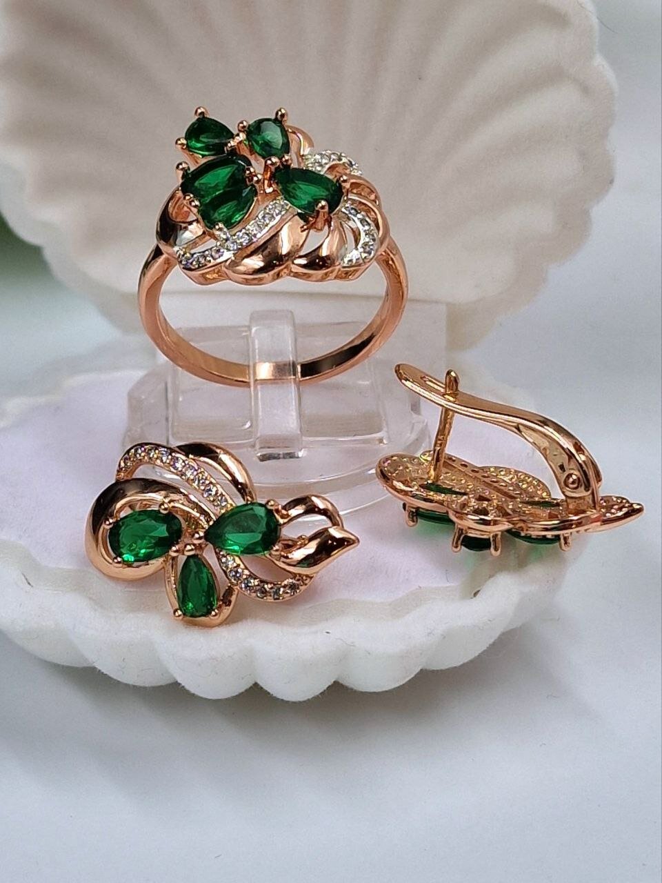 Комплект бижутерии, фианит