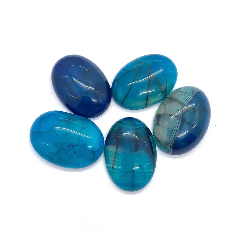 Кабошон агат, оникс, бирюза, натуральный камень, 18x25 мм H