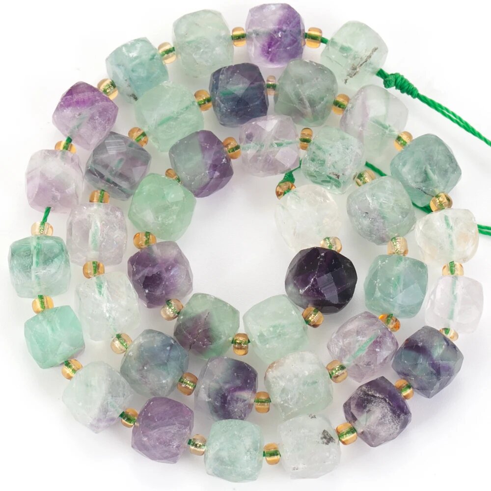 Зеленый флюорит бусины IYKWIM 8mm Faceted Cube