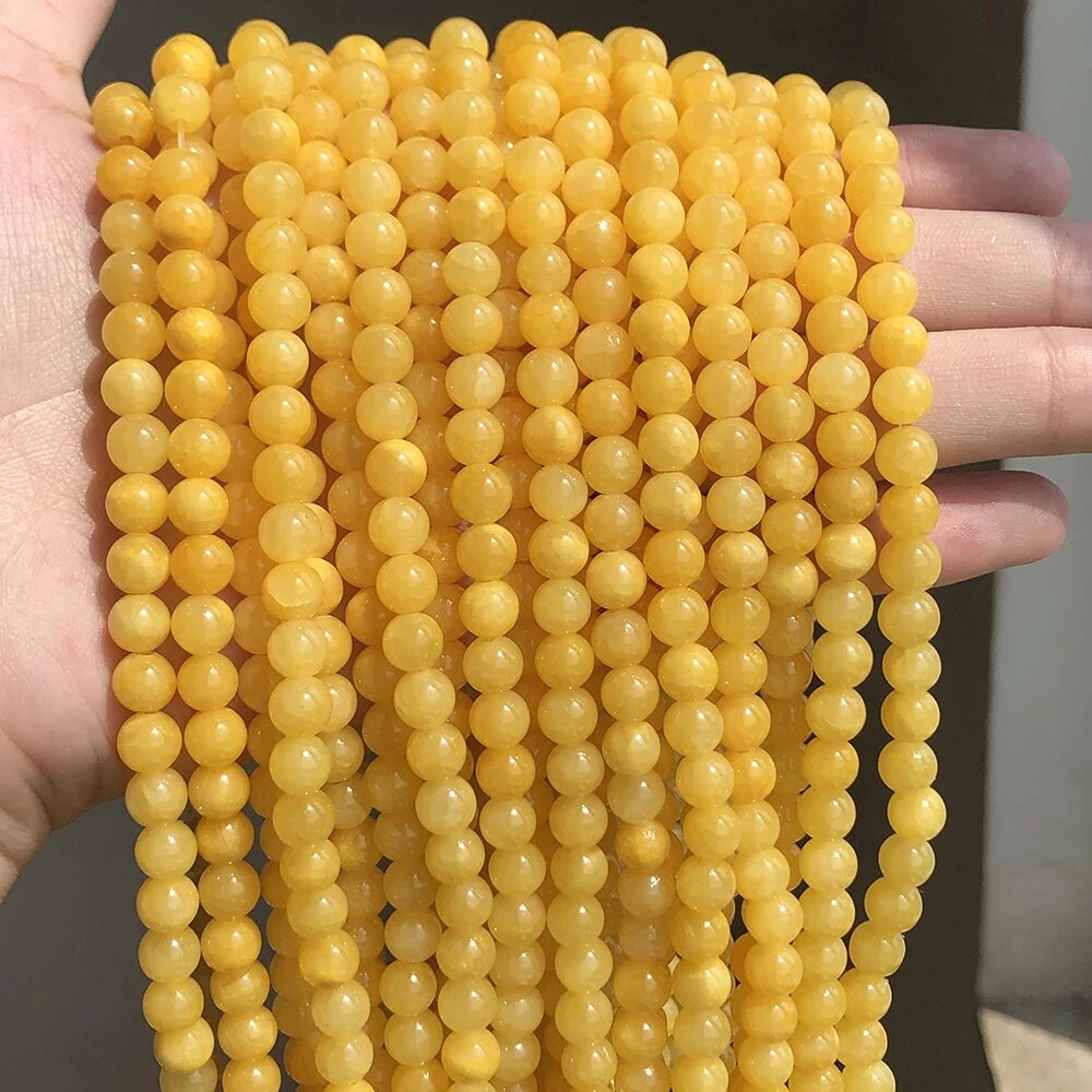 Куoyu Бусины из нефрита и халцедона 6-12мм Желтый, 10mm 36pcs beads, Dark Yellow Jade