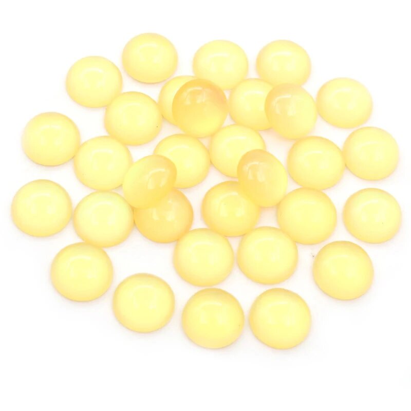 Кабошоны янтарного опала из смолы 8 мм 10 мм 12 мм Cqhcyb 40 шт. Светло-желтый, 8mm, 6