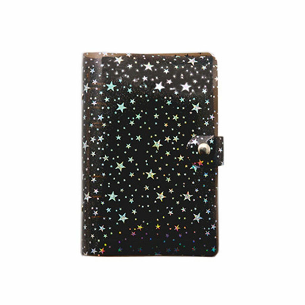 Обложка книги с отрывными листами в виде 1 лазерной звезды черного цвета формата А6