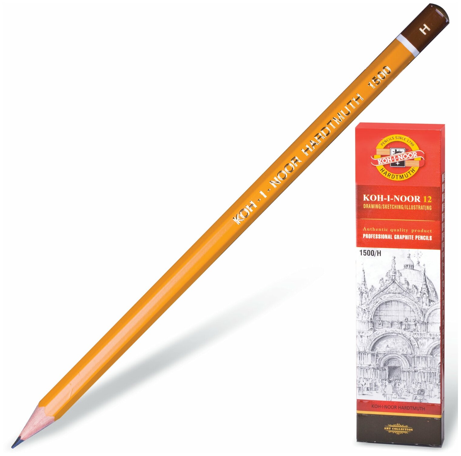 Карандаш ч/г Koh-I-Noor 1500 9Н, заточен. 150009Н/310341