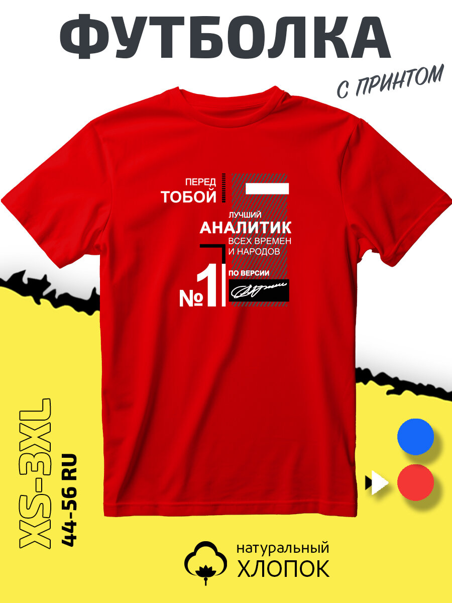 Футболка с принтом аналитик