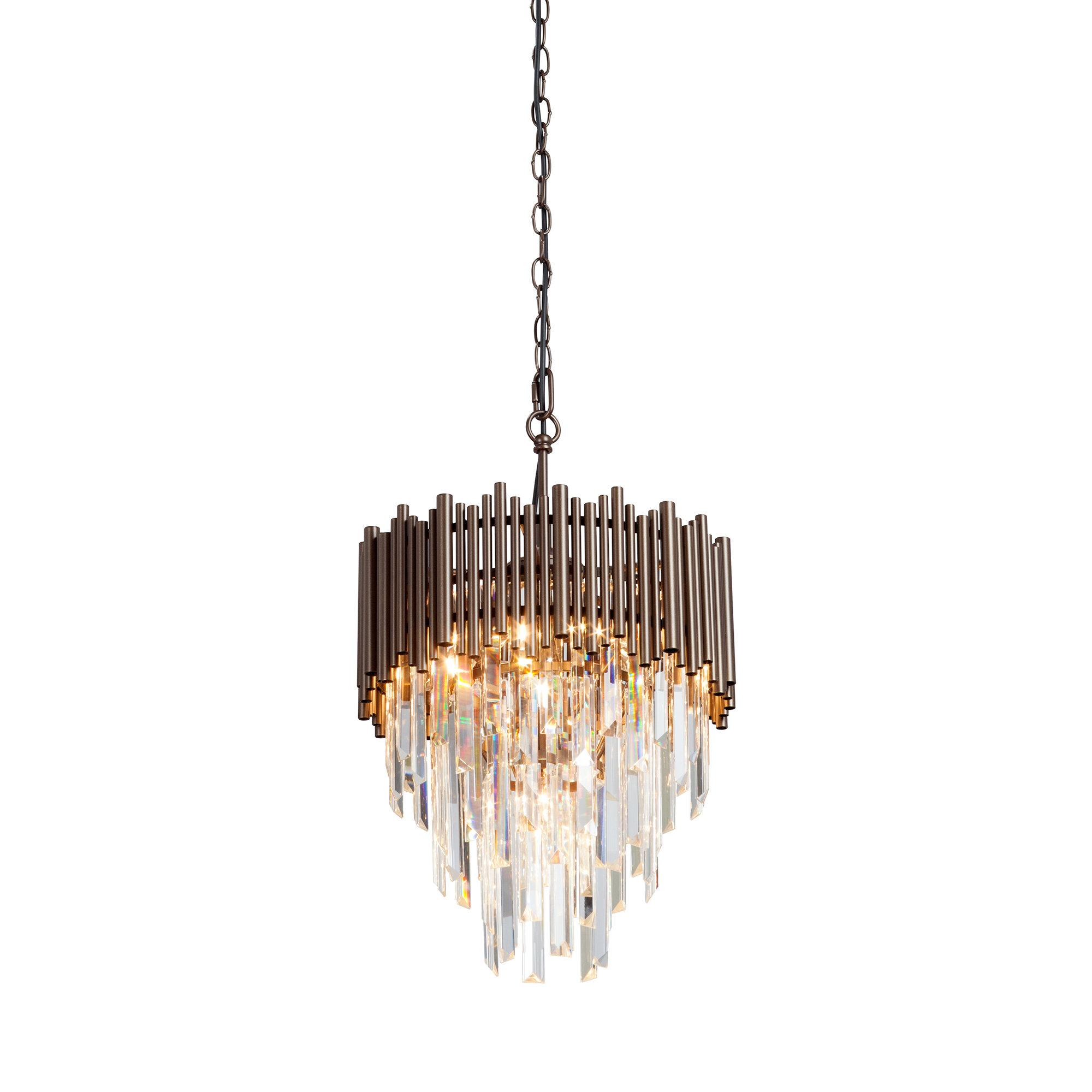 Люстра подвесная Vitaluce V5874-7/6 , 6 ламп 18м2, Е14, 40Вт, цвет коньячная бронза. %Распродажа!%