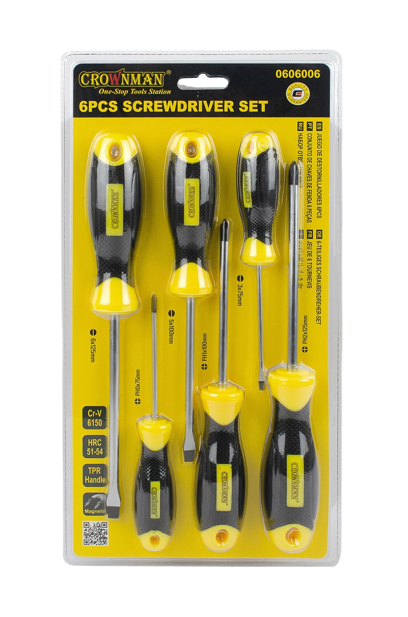 Набор отверток CROWNMAN 6 шт. Арт. 0606006 для ремонта и монтажных работ