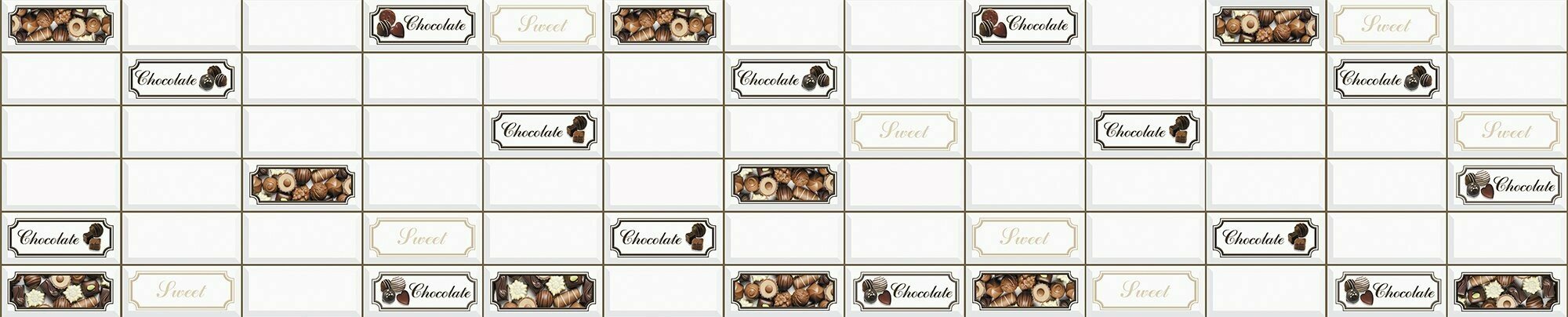 Фартук для кухни из АБС пластика 3000*600*1,5мм. Кухонный фартук ABS с фотопечатью "Классическая плитка. Шоколад"