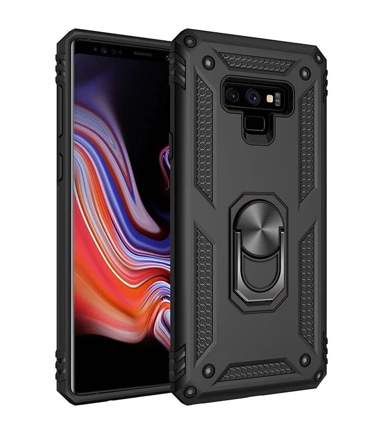 Чехол для Samsung Galaxy Note 8 черный, бронированный с кольцом