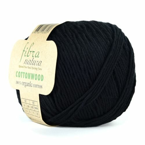 Пряжа Fibra Natura Cottonwood 41123 чёрный (50г/105м, упаковка 5 мотков)