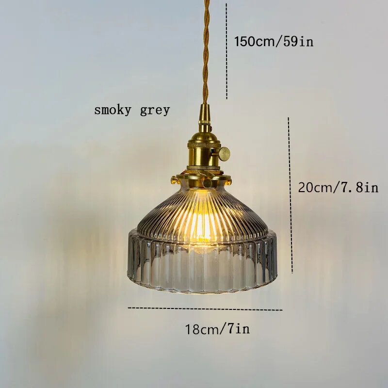 Винтажный подвесной фонарь smoky grey 150см