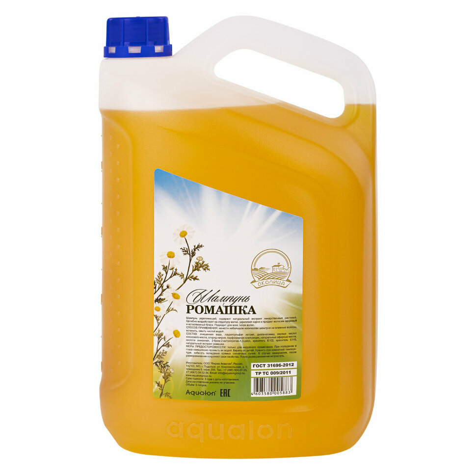 Шампунь для всех типов волос 5 л околица "Ромашка", на основе трав, против перхоти, 105883, 605732