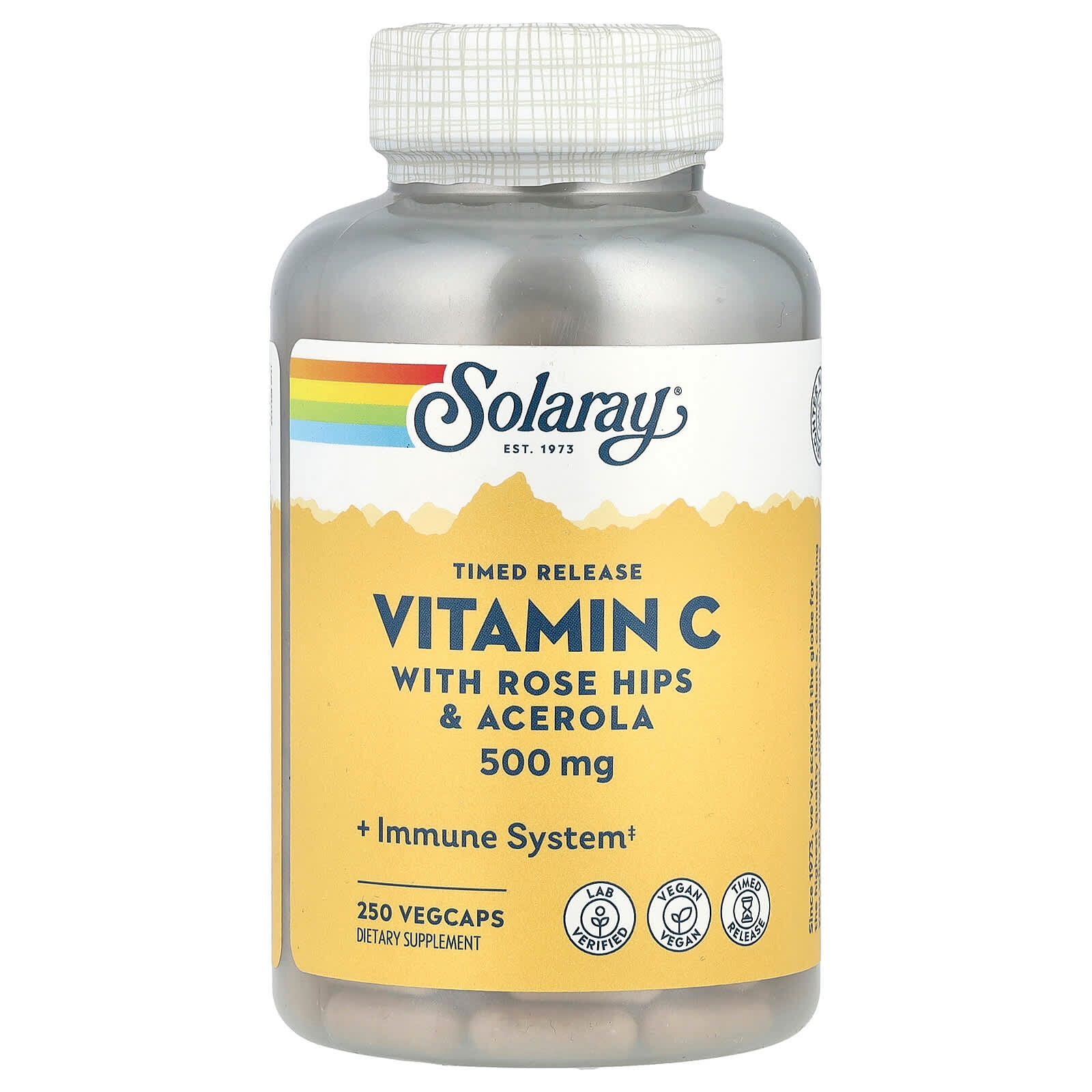 Solaray Vitamin C with Rose hips & Acerola, 500 мг, 250 капсул