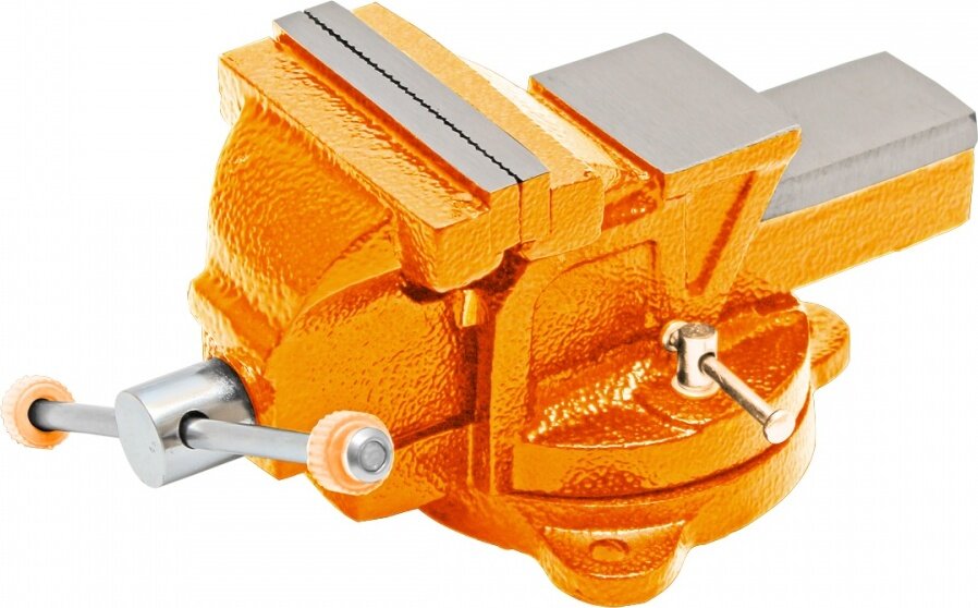 Тиски слесарные поворотные Калибр ТПСН-100 (100 мм, наковальня)