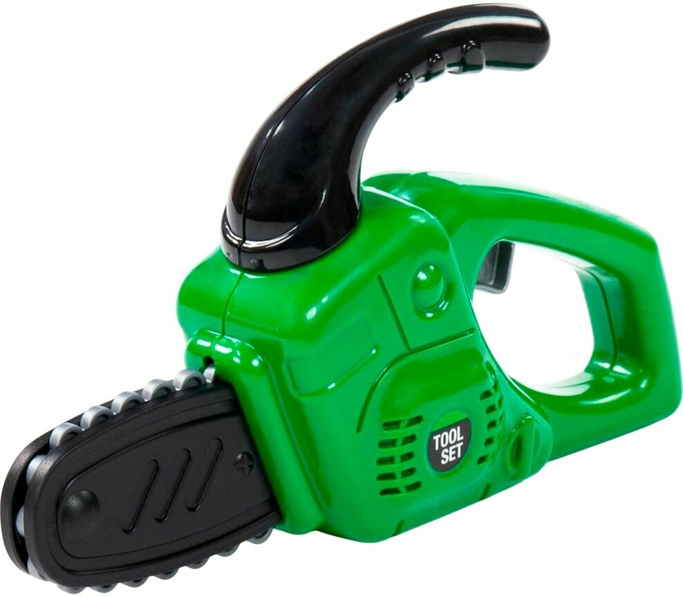 Игрушечный инструмент "Бензопила", детская сюжетно-ролевая игра для мальчиков, юный строитель и слесарь, в пакете, цвет зелёный