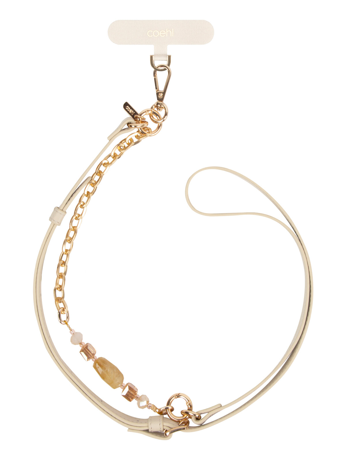 Ремешок Uniq для смартфона на шею или через плечо 2в1 Crossbody, кремовый