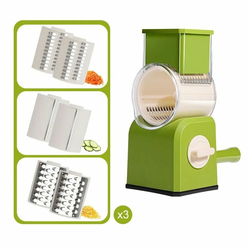 Ручная многофункциональная Тёрка. Шинковка. Фрукто -Овощерезка. Мультислайсер. Измельчитель для сыра, овощей, фруктов, орехов. Три насадки.
