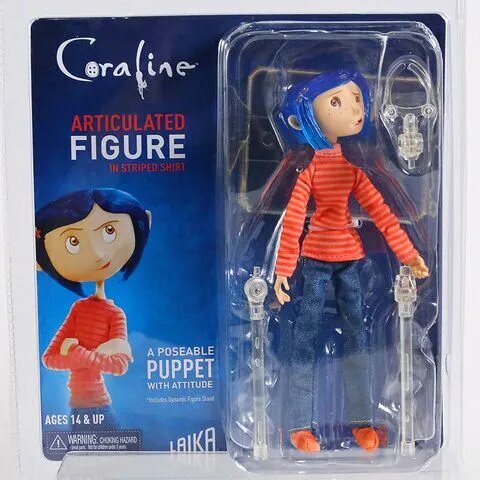 Подвижная фигурка кукла Коралина - CORALINE STRIPED SHIRT ACTION FIGURE