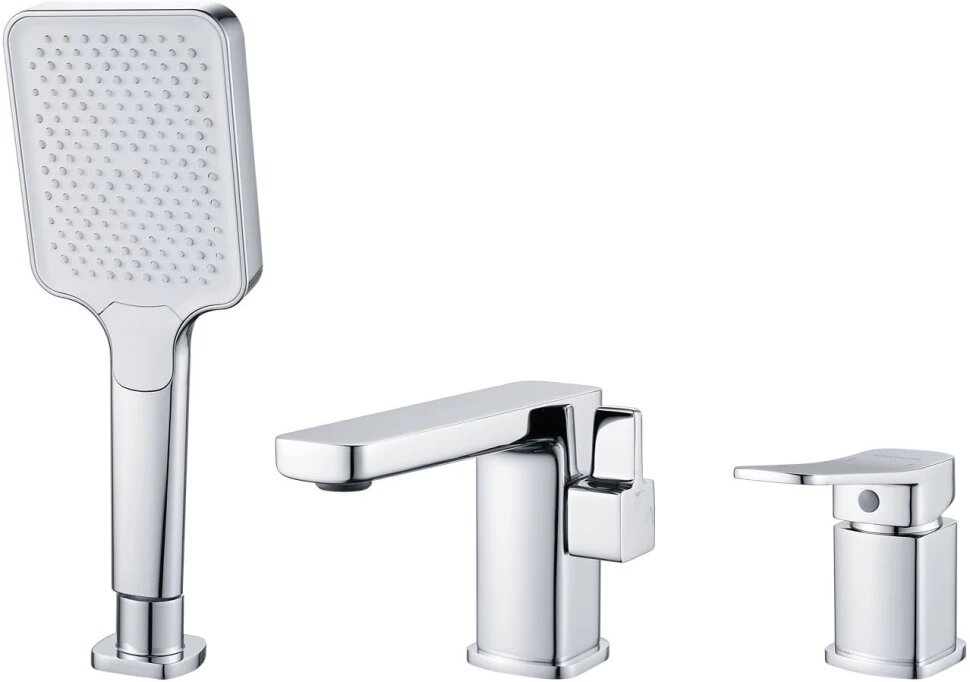 Смеситель на борт ванны Shevanik S9912 с душевым гарнитуром, хром