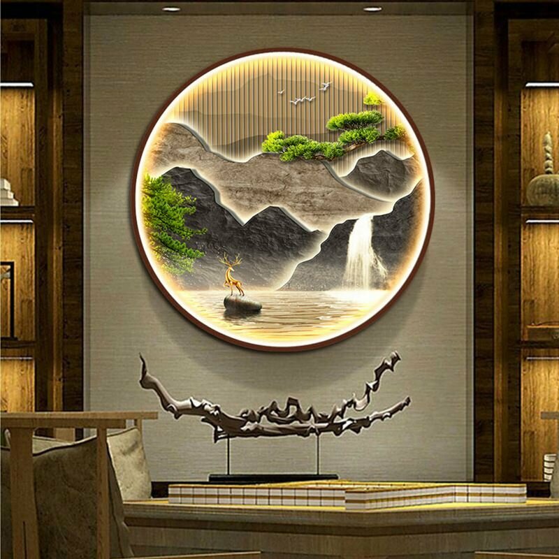 Круглая декоративная картина со светодиодной подсветкой