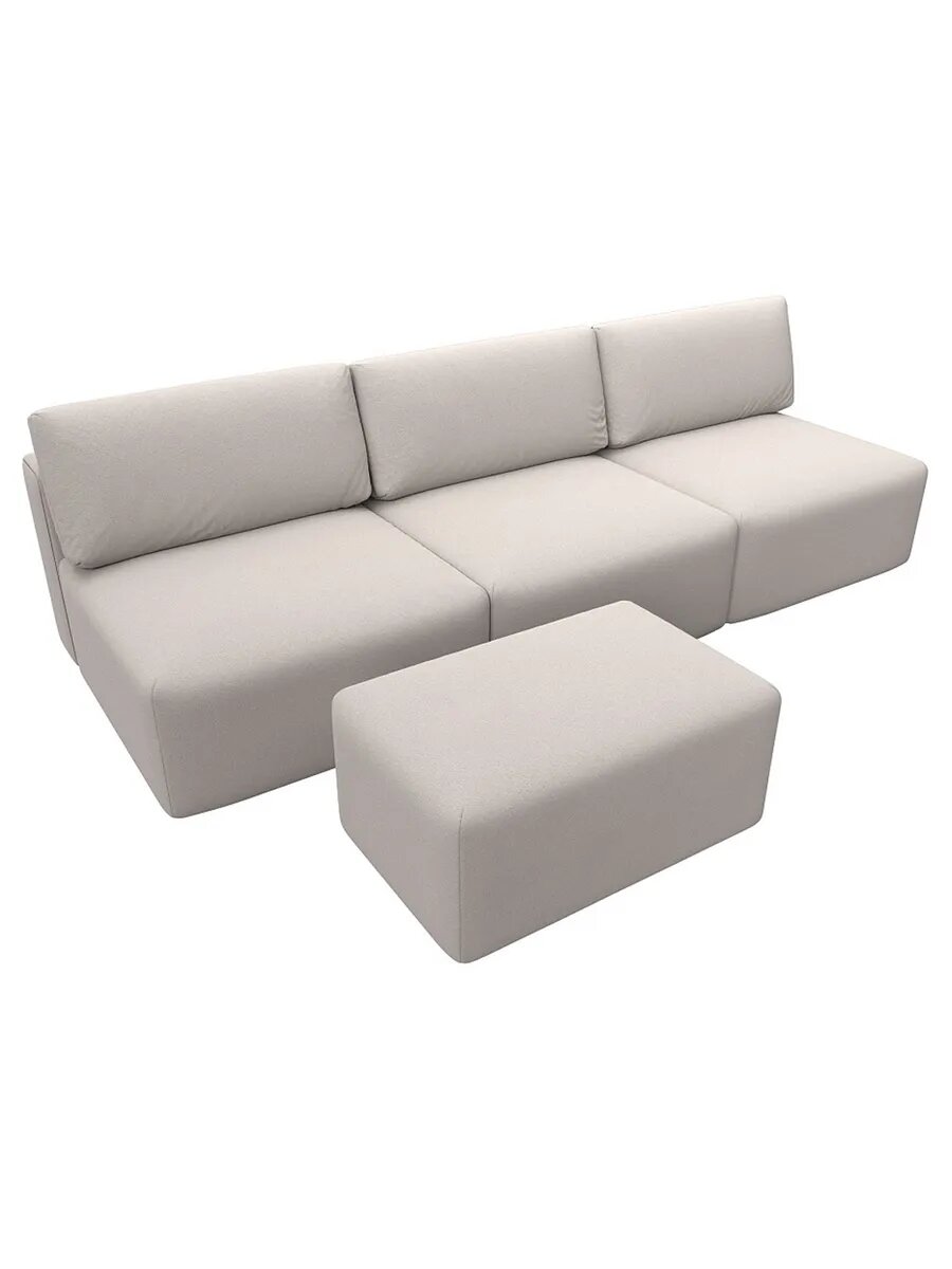 Диван прямой модульный Лего 367x85x119 см, замша