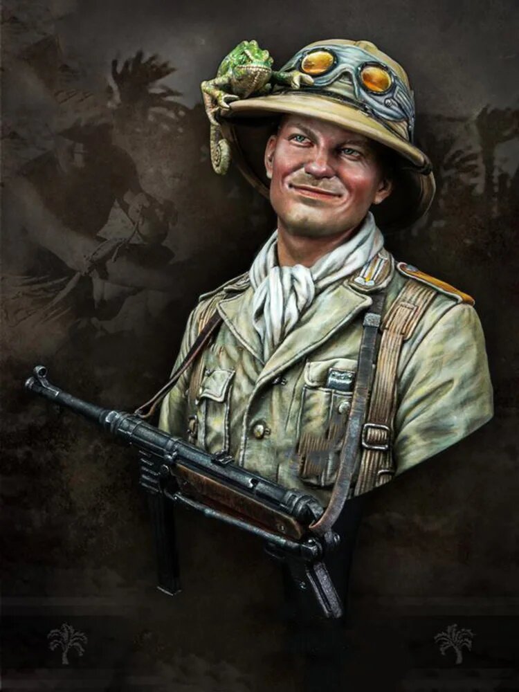 KIMERA Неокрашенная смоляная фигурка хамелеона 1/10