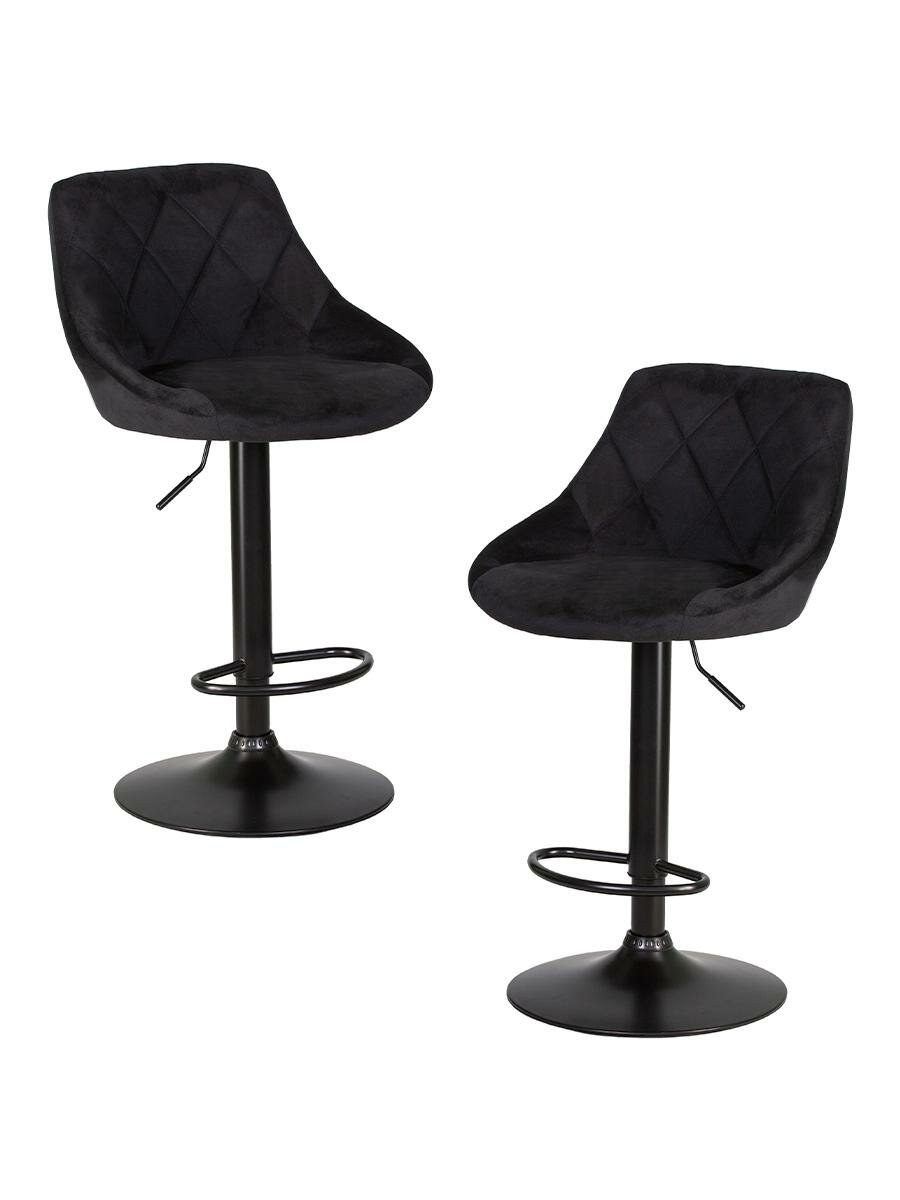 Стул барный DOBRIN Набор 2 шт Стул барный DOBRIN LOGAN BLACK, черный велюр (MJ9-101) арт. LM-5007-N_B-M_V-MJ9-101