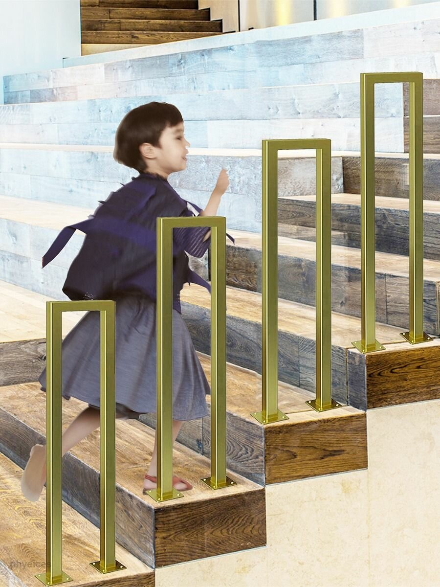 Металлические перила для лестниц, перила для чердачных перекрытий, фурнитура, U-образный, золотой