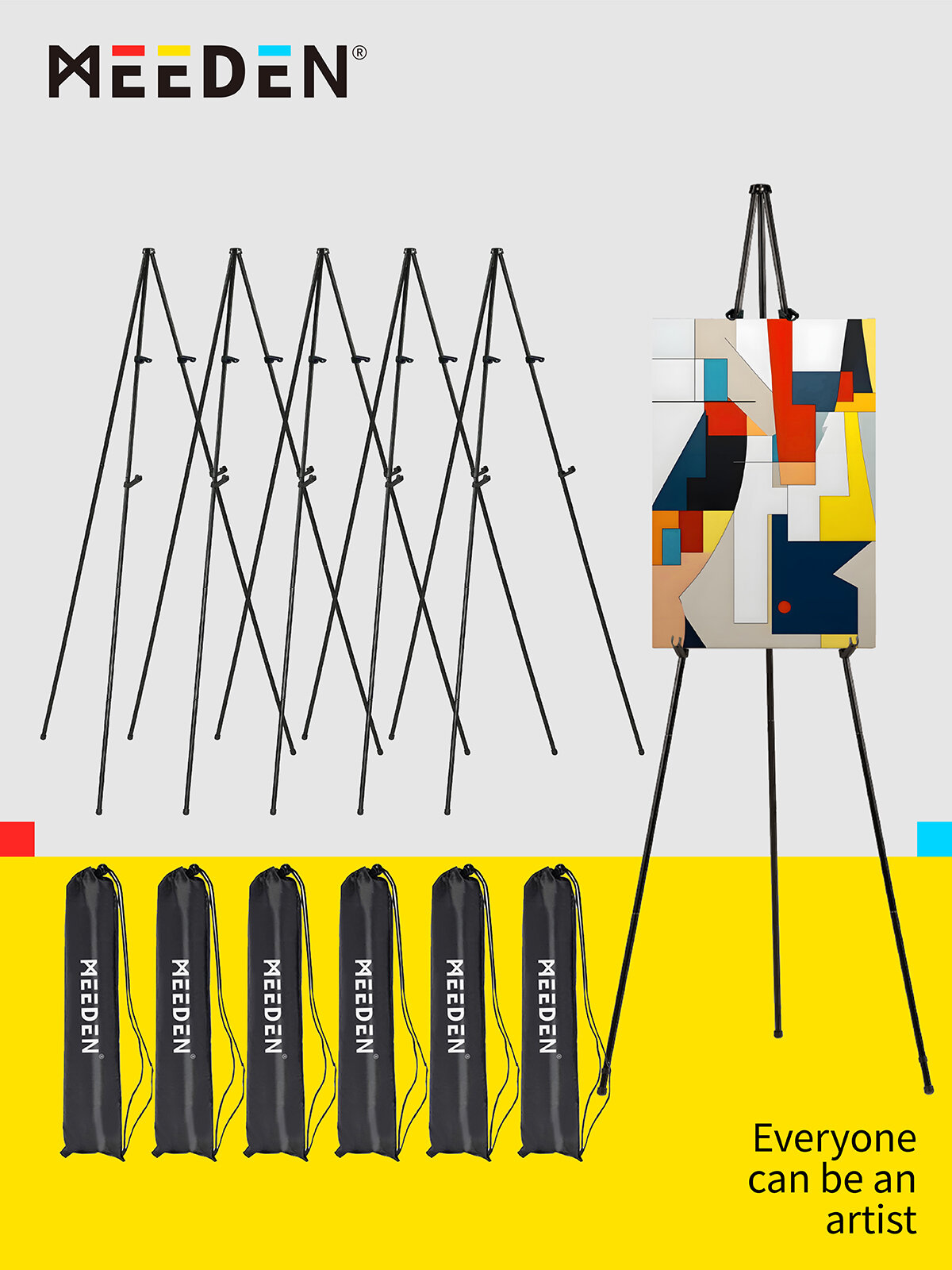 Мольберты MEEDEN, для картин, металлические, складные, 160 см, с чехлом, 6 шт.