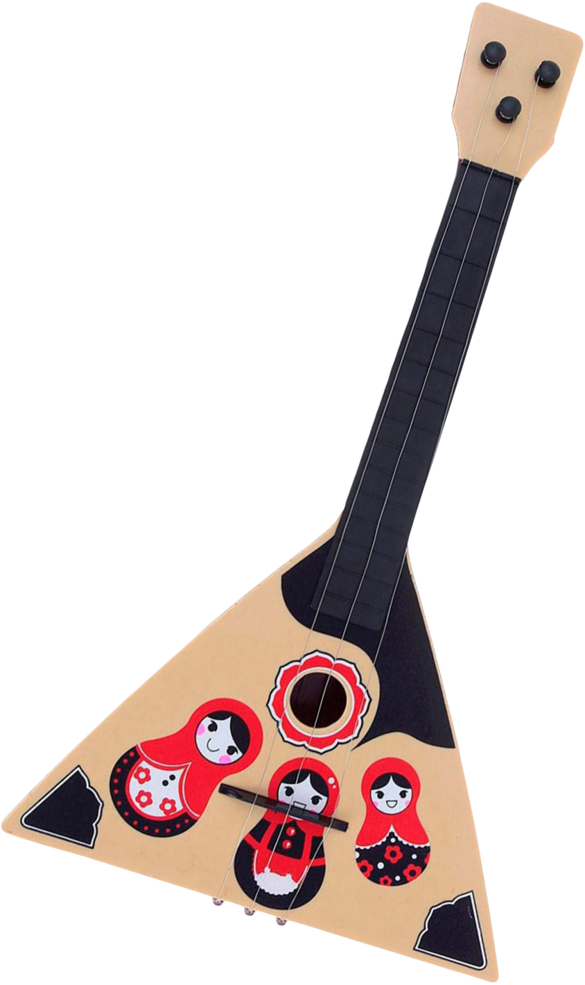 Балалайка "Матрёшка", музыкальная игрушка на развитие слухового восприятия и чувства ритма, детский струнный инструмент, цвет бежевый