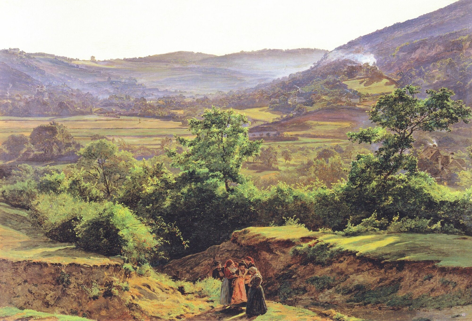 Картина Фердинанда Георга Горный пейзаж с руинами Лихтенштейна в Мёдлинге 80х54 см