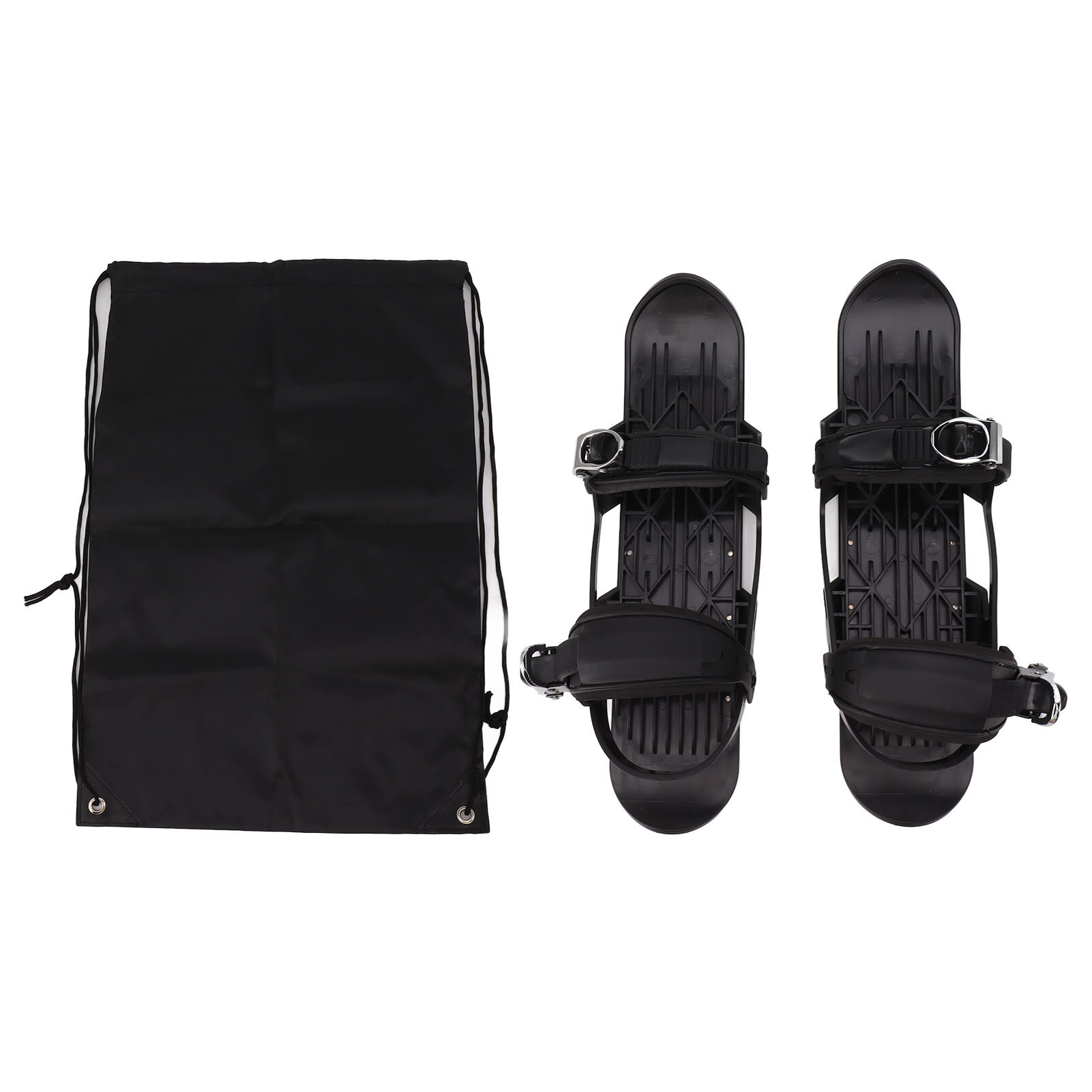 Одна пара коротких мини-лыжных коньков, черные регулируемые короткие мини-лыжные коньки с легким управлением направлением для катания на сноуборде