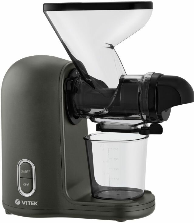 Соковыжималка Vitec VT-3715, холодный отжим, шнековая, пластик, черная