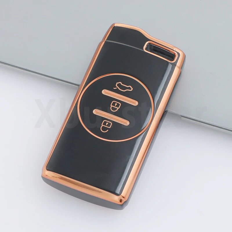 Автомобильные аксессуары, чехол для дистанционного ключа с золотым краем для Chery Tiggo black cover