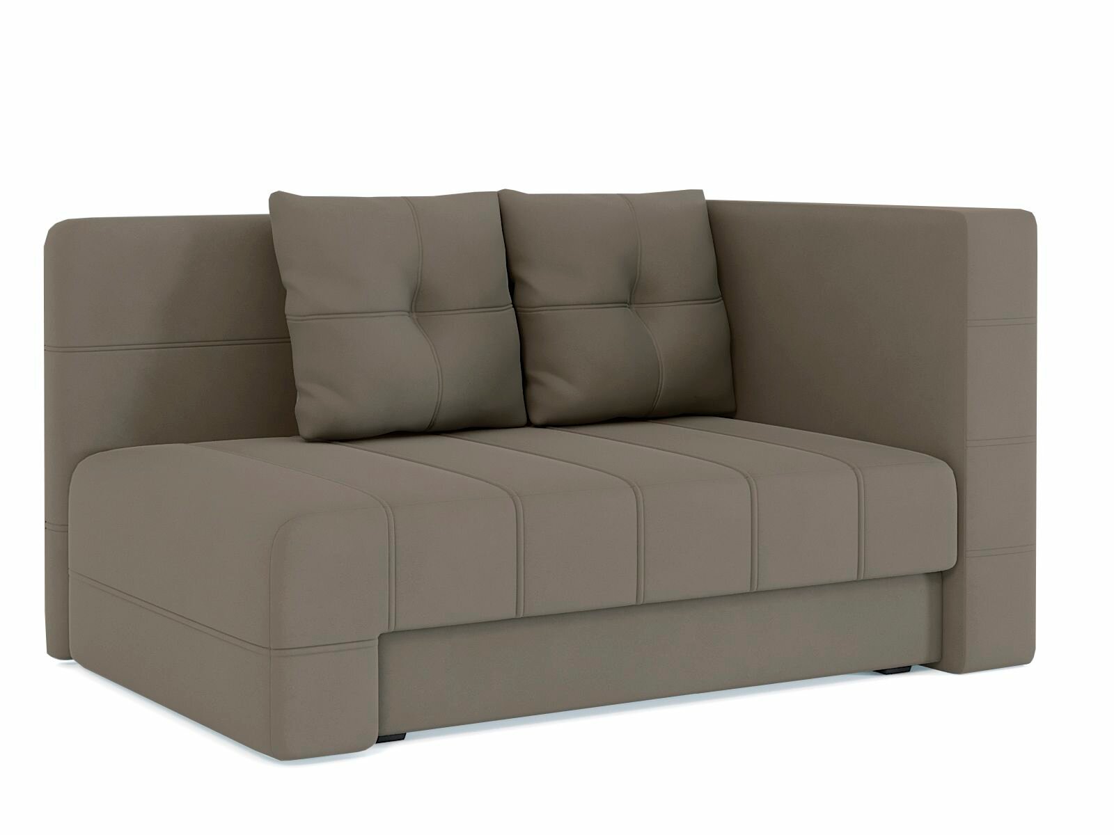 Диван - кушетка Корфу Next, еврокнижка, 142*70*80, угол левый/правый, велюр Зара Лайт Браун 05