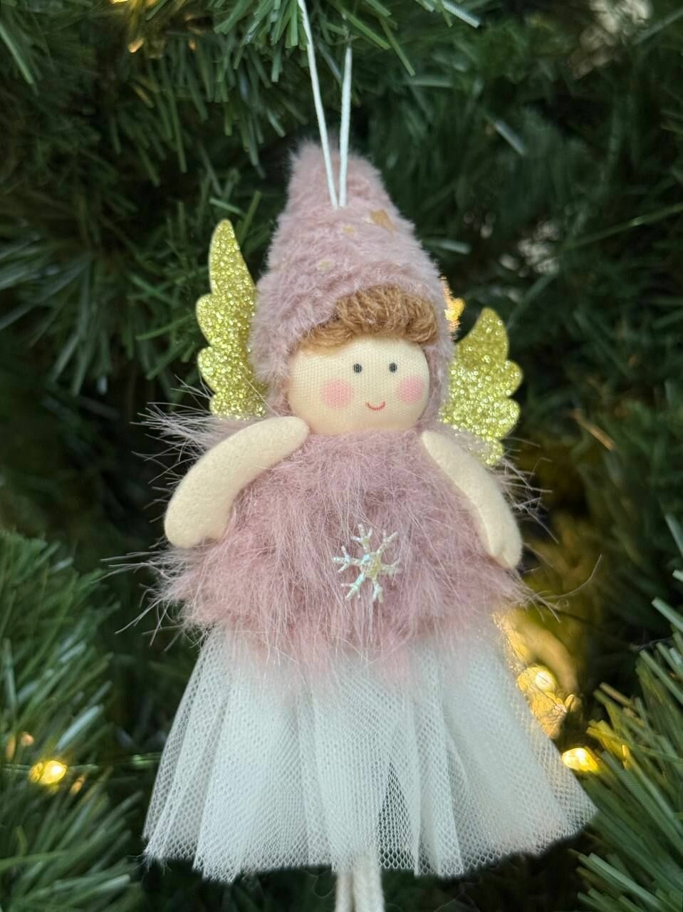 Украшение на елку Фея в пышной юбочке, розовая кофточка