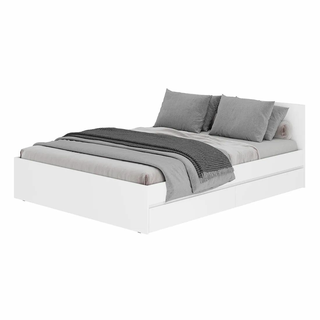Кровать 1,6 м "Симпл" КР-17 Белый + реечный настил (Мебелони)
