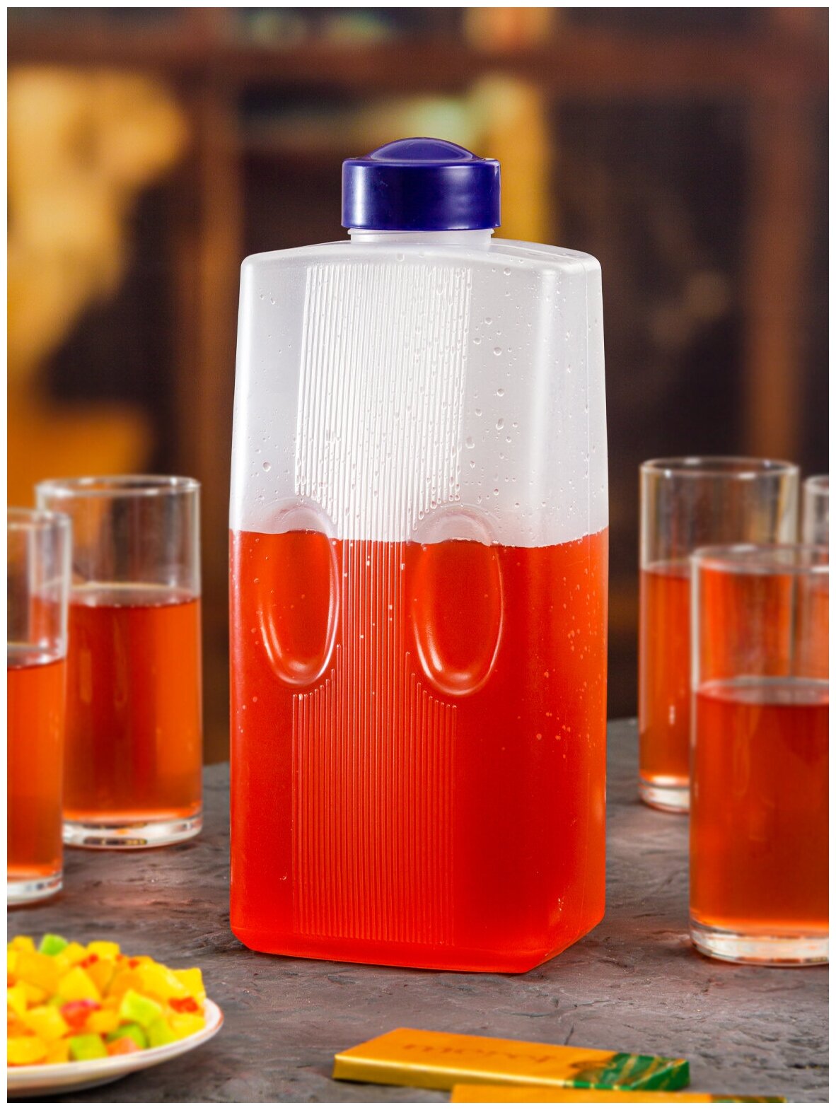 Бутылка для воды и молока контейнер для сыпучих продуктов 2 л 11,9х8,6х26,8 см Nakaya