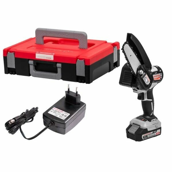 Пила цепная Интерскол акк. Мультимакс ПЦА-4/18В(18В, Li-ion,2,5х1Ач,0-1450об/мин,38Нм, б/щ)1,4кг кейс