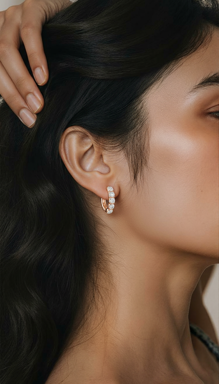 Серьги Estetica, красное золото, 585 проба, родирование, фианит