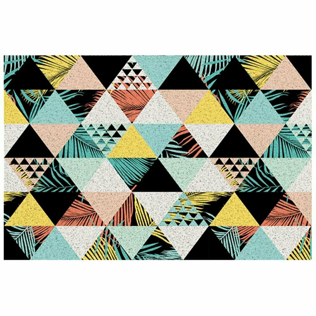 Геометрический коврик для ванной комнаты, гостиной, нескользящий коврик для двери-60 x 90 см-ретро лесной треугольник